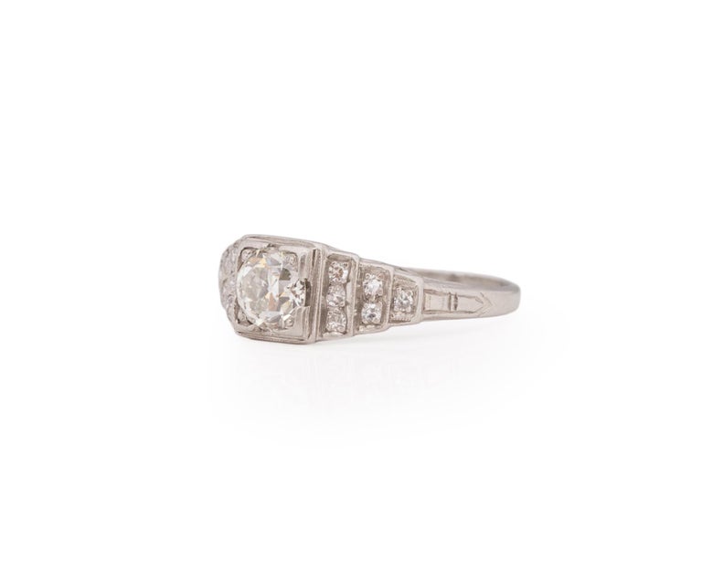.70 Carat Art Deco Diamond Platinum Engagement Ring For Sale at 1stDibs