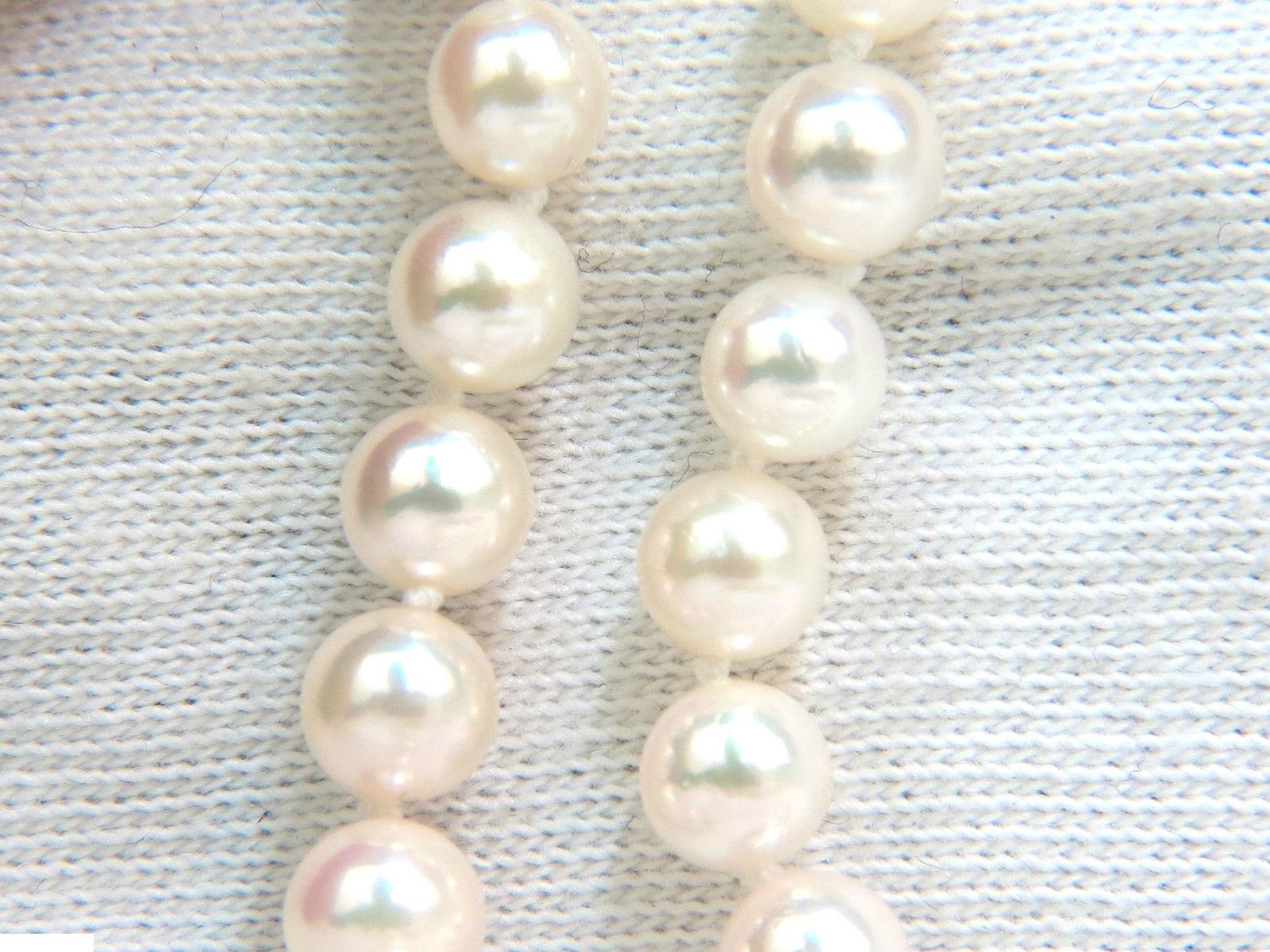 .70 Carat Diamonds Japanese Pearls Arc Vine Necklace 14 Karat For Sale ...