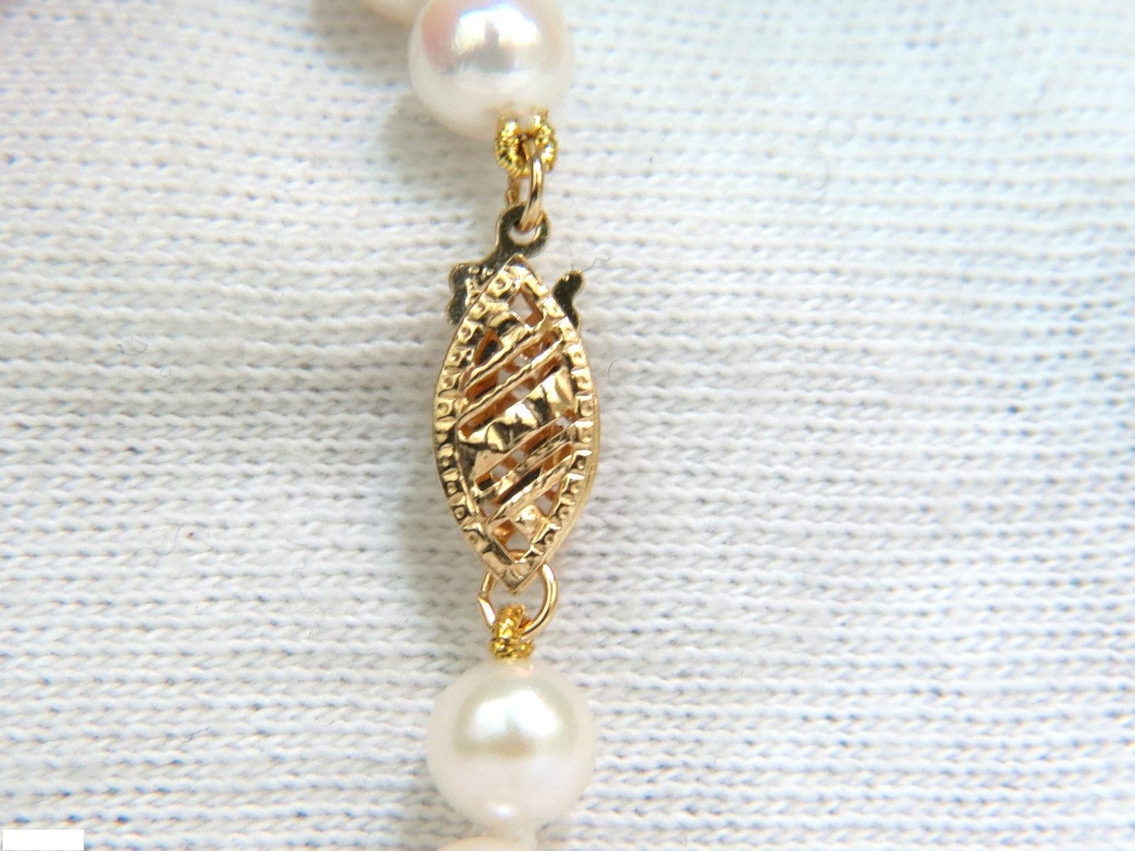 .70 Carat Diamonds Japanese Pearls Arc Vine Necklace 14 Karat For Sale ...