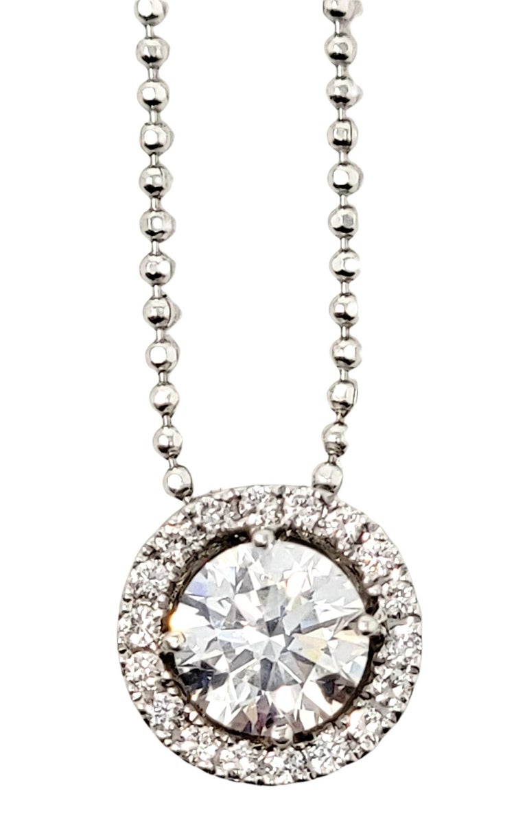 .70 Carat GIA Round Brilliant Diamond with Halo 18 Karat White Gold ...
