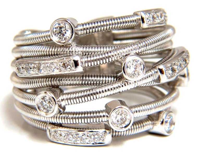 .70 Carat Natural Diamonds Multi-Crossover Ring 18 Karat, Coil Wrap ...