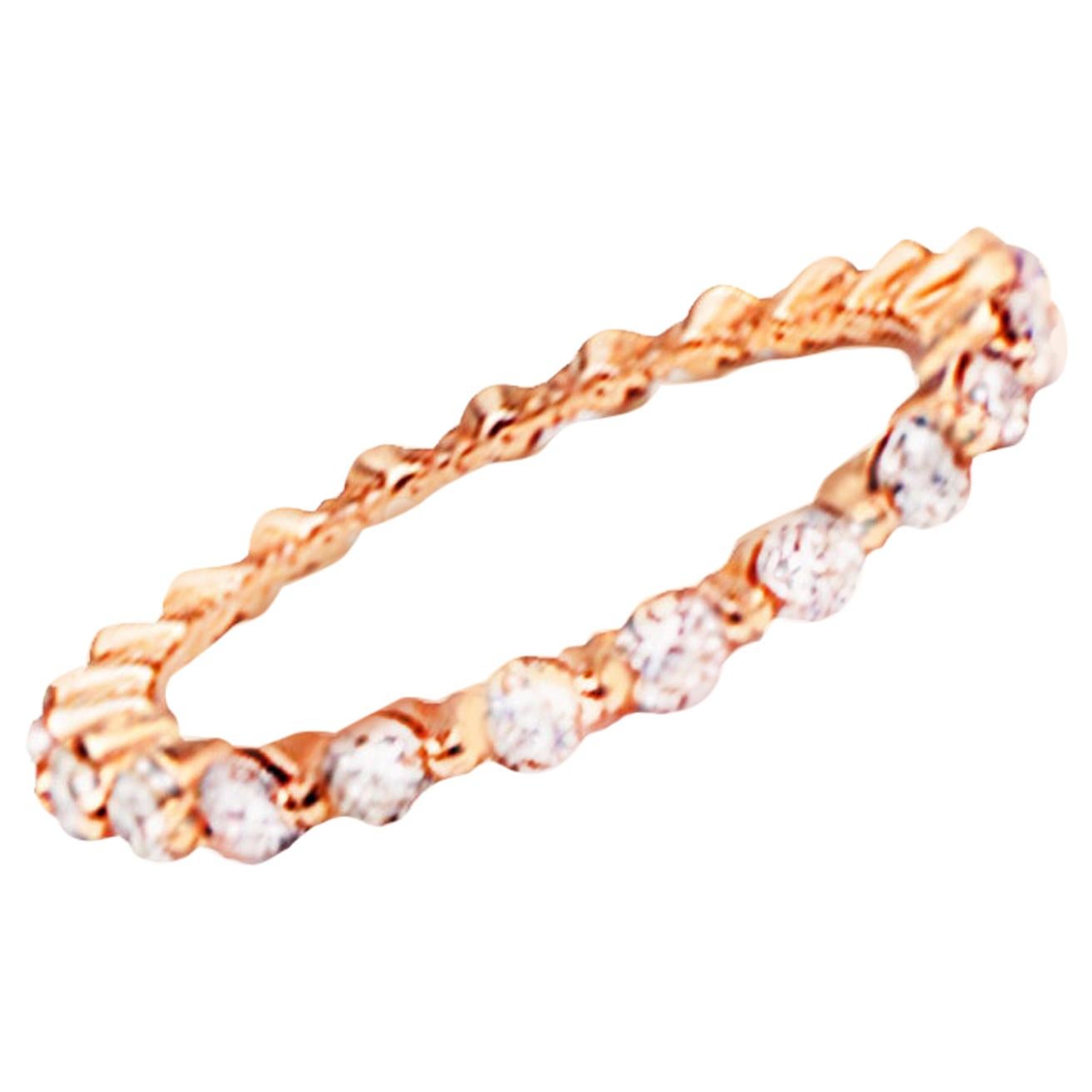 Elegant Princess Stackable Diamond Gold Eternity Band Ring at 1stDibs
