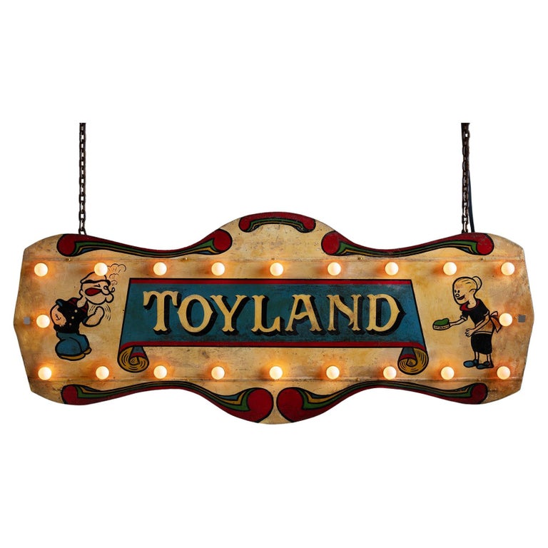 Panneau de l'exposition Toyland Fairground, Angleterre, vers 1930 - En ...