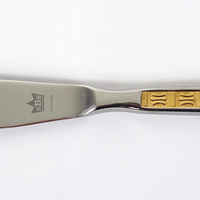 70 Piece Cutlery Set Made of 24 Carat Gilded Stainless Steel in ...