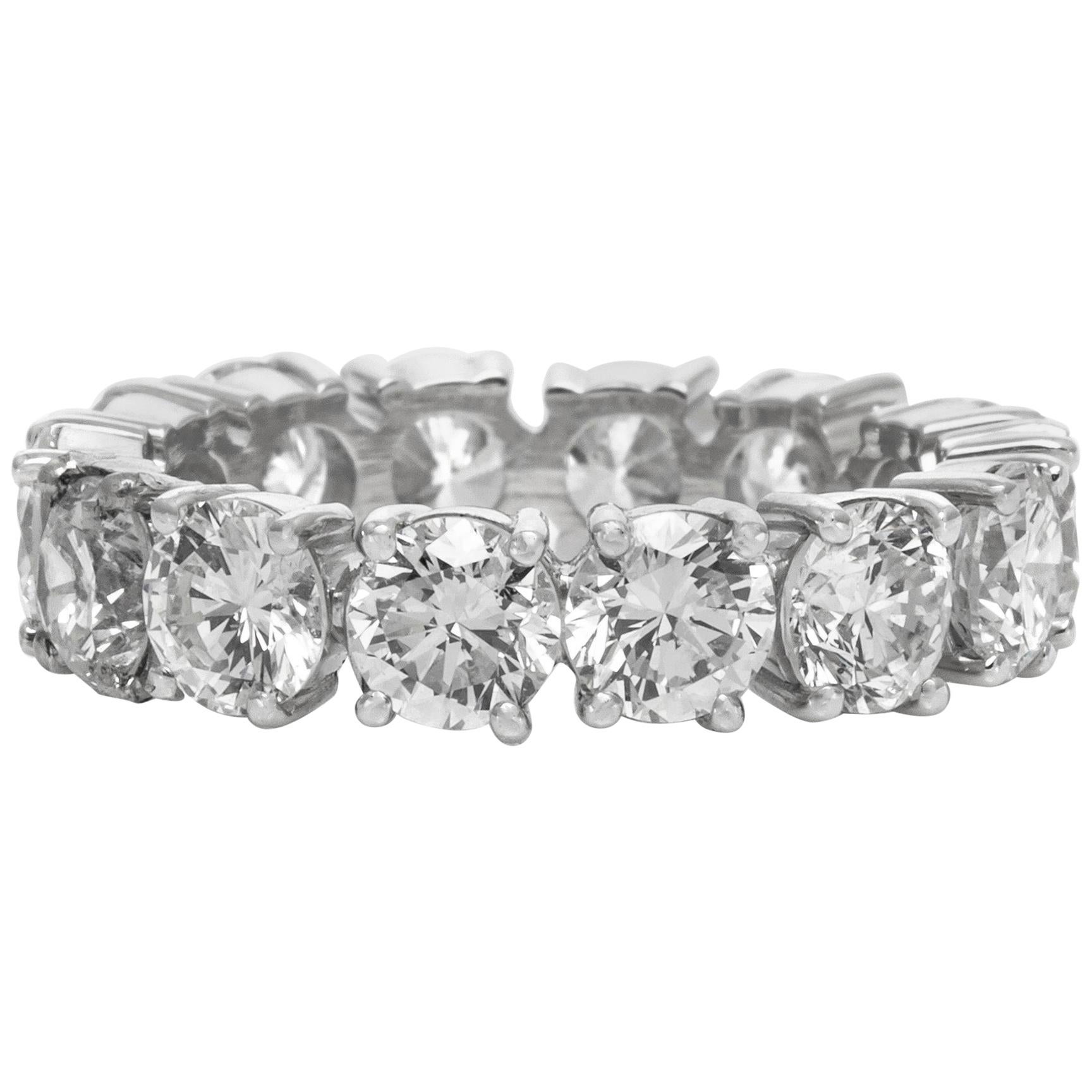 7.00 Carat Round on Platinum Wedding Band For Sale at 1stDibs