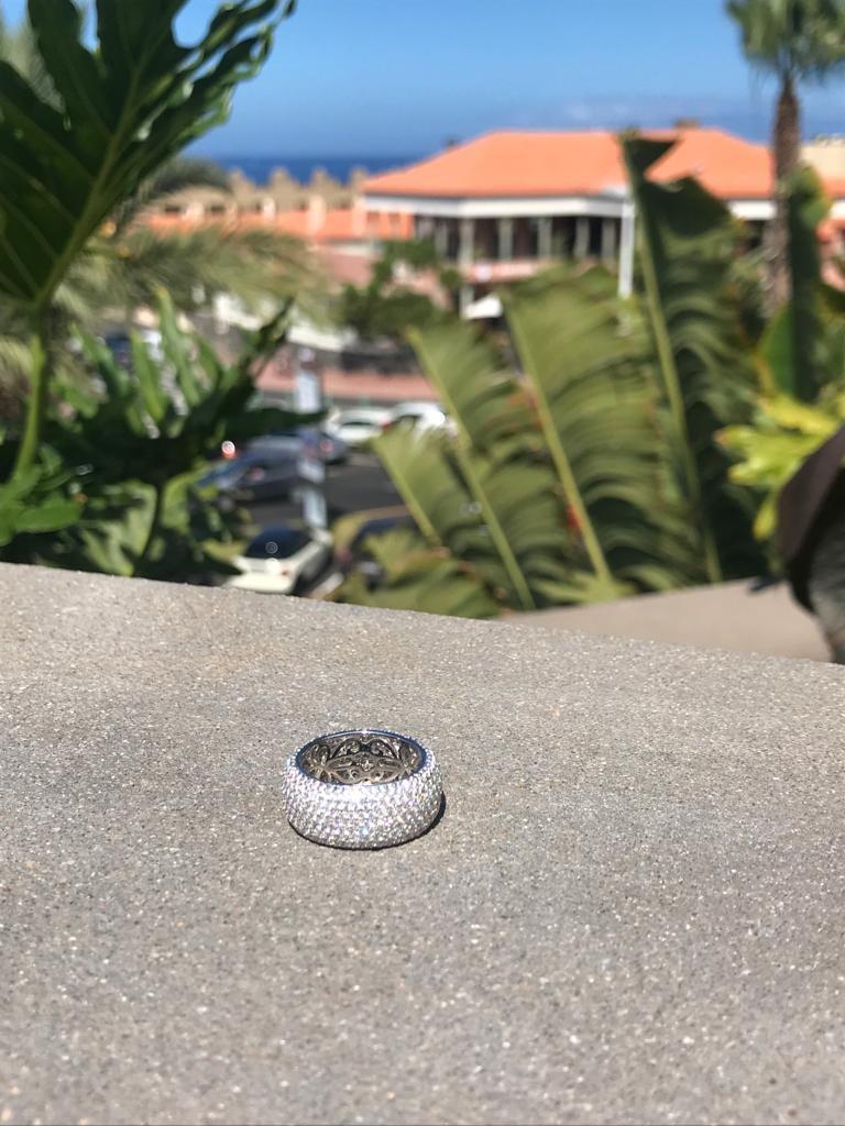 7.05 Carat Cubic Zirconia Sterling Silver Destiny Wedding Band Cocktail Ring For Sale at 1stDibs