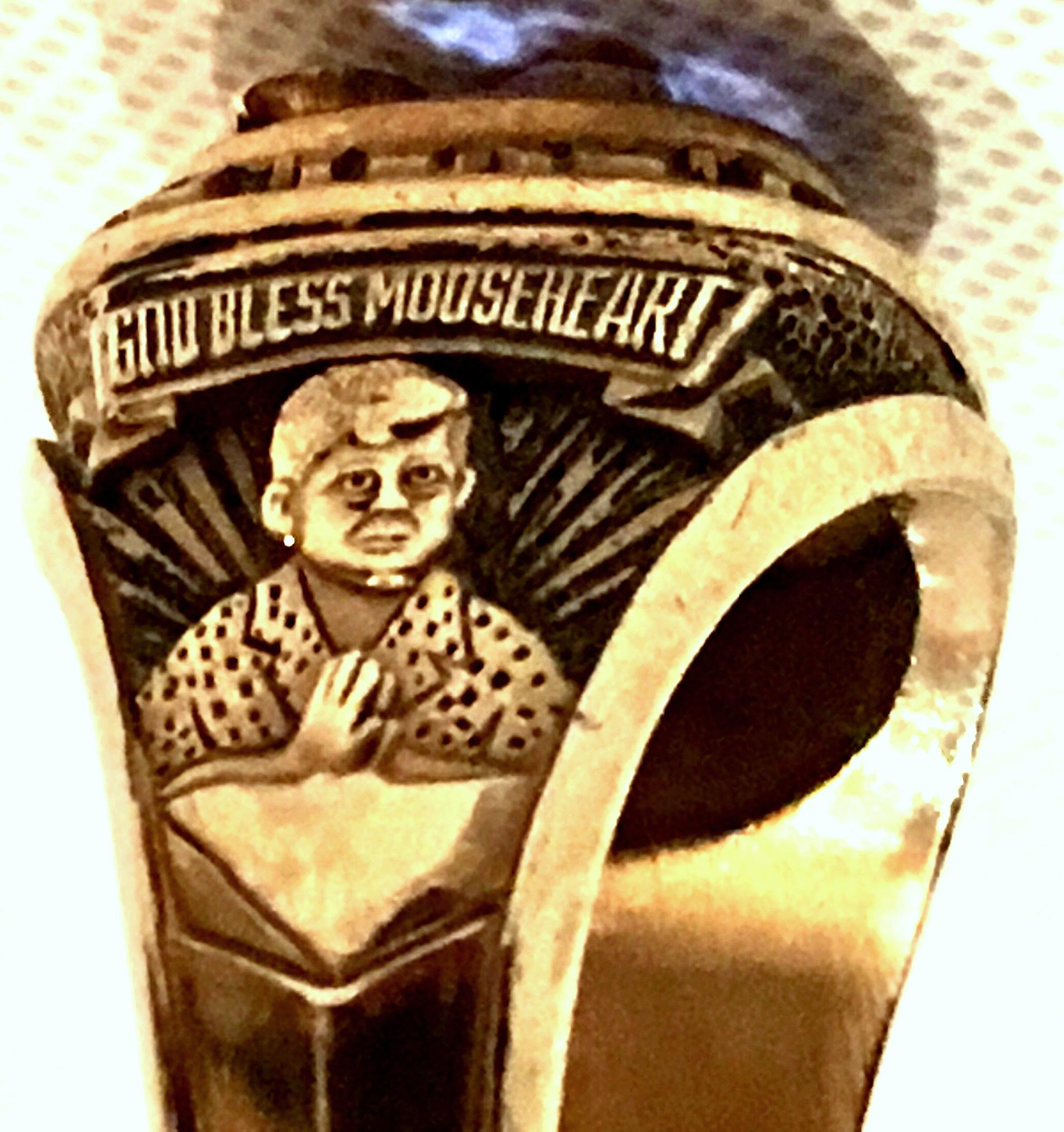 70'S 10K Gold and Blue Stone Fraternal Moose Legion Ring-Size 11.75 at ...