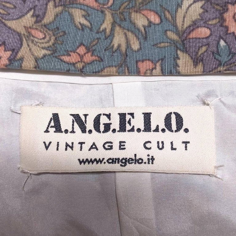 70s A.N.G.E.L.O. Vintage Cult floral printed silk japanese long kimono For Sale at 1stDibs