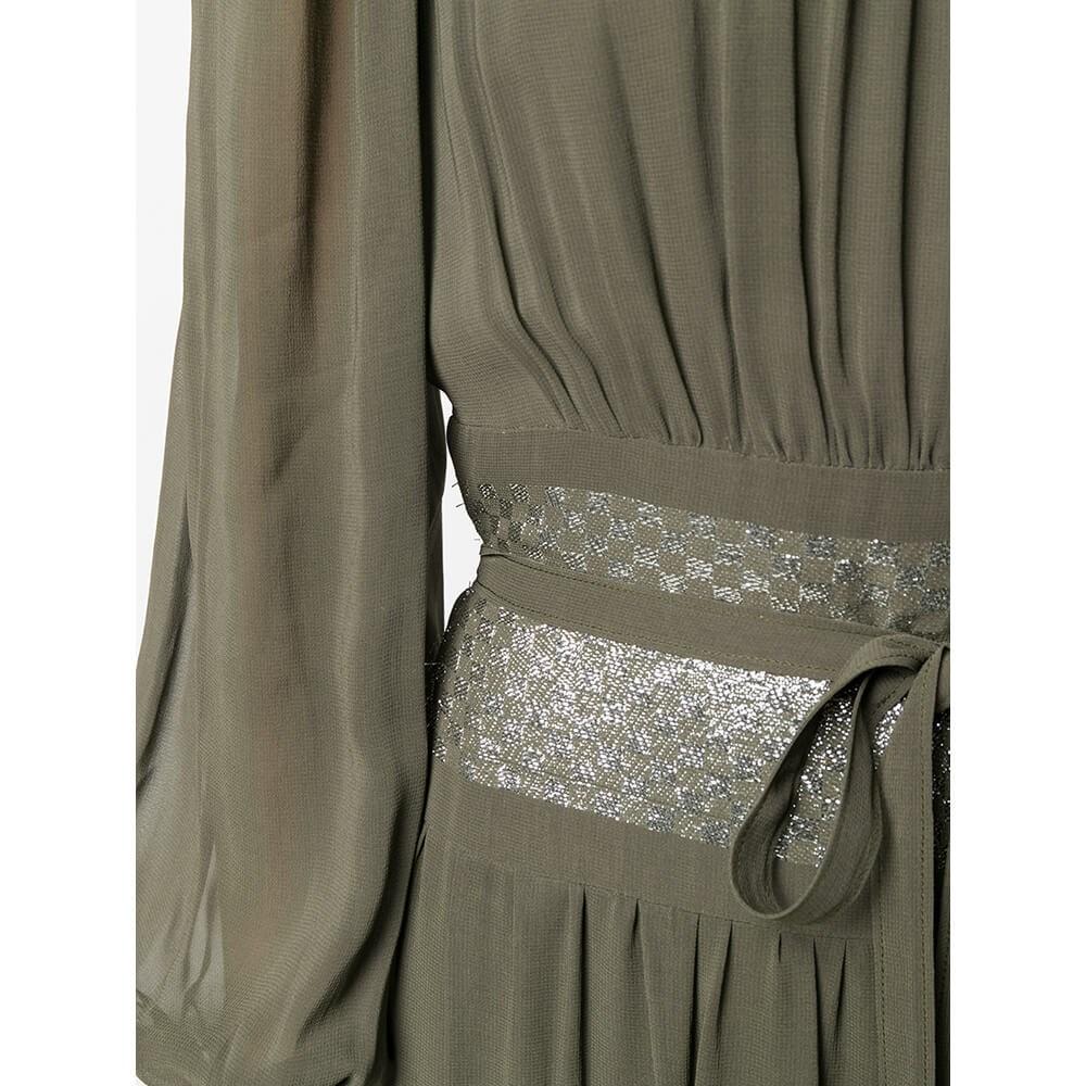 70s A.N.G.E.L.O. Vintage Cult long khaki gossamer silk dress For Sale ...