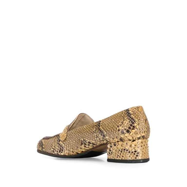 70s Artioli Vintage sand-color and brown pythonskin loafers For Sale at ...