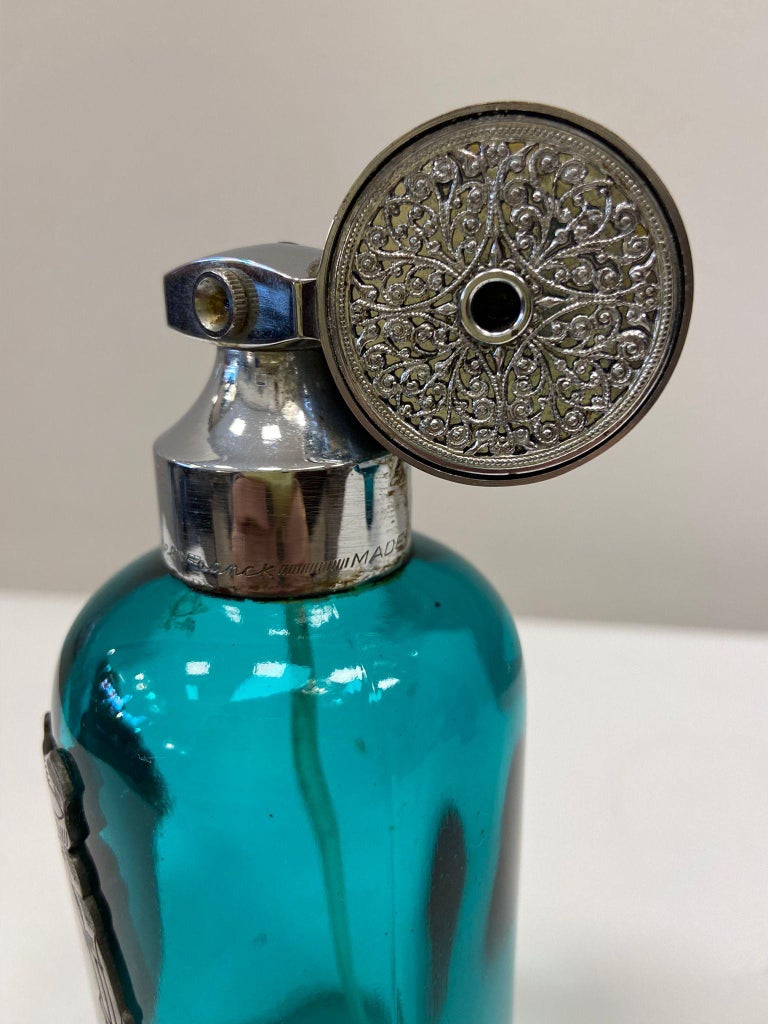 70s Blue French Crystal vanity set of 6 pieces, L'Étain a la Rose ...