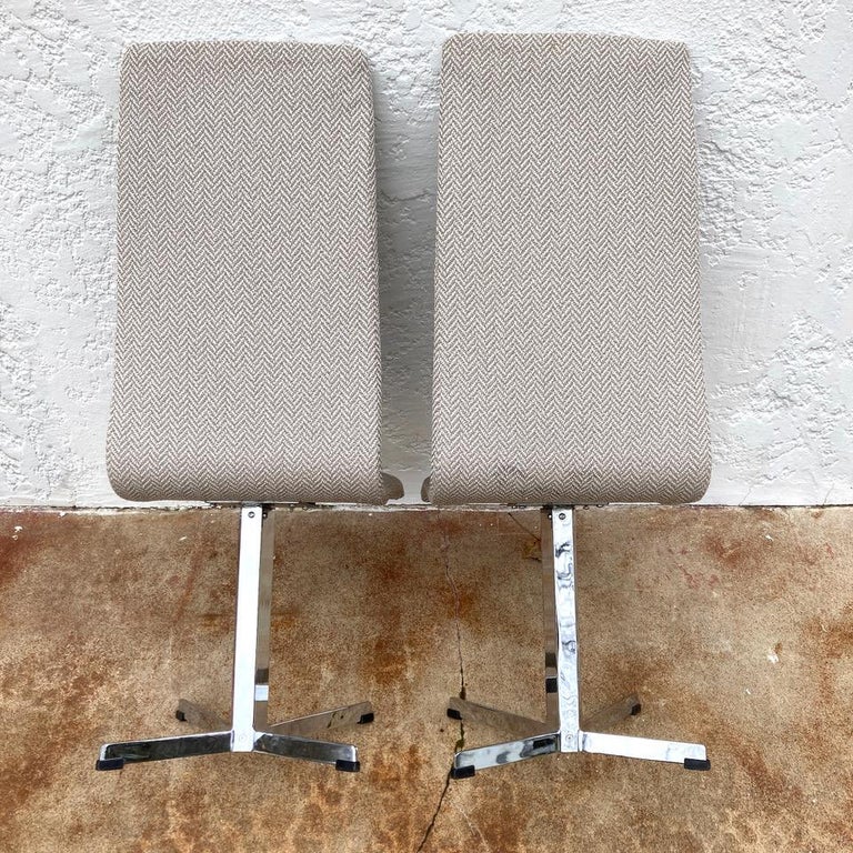 70's British MidCentury Modern Chairs with Chrome Bases, Manner of Milo ...