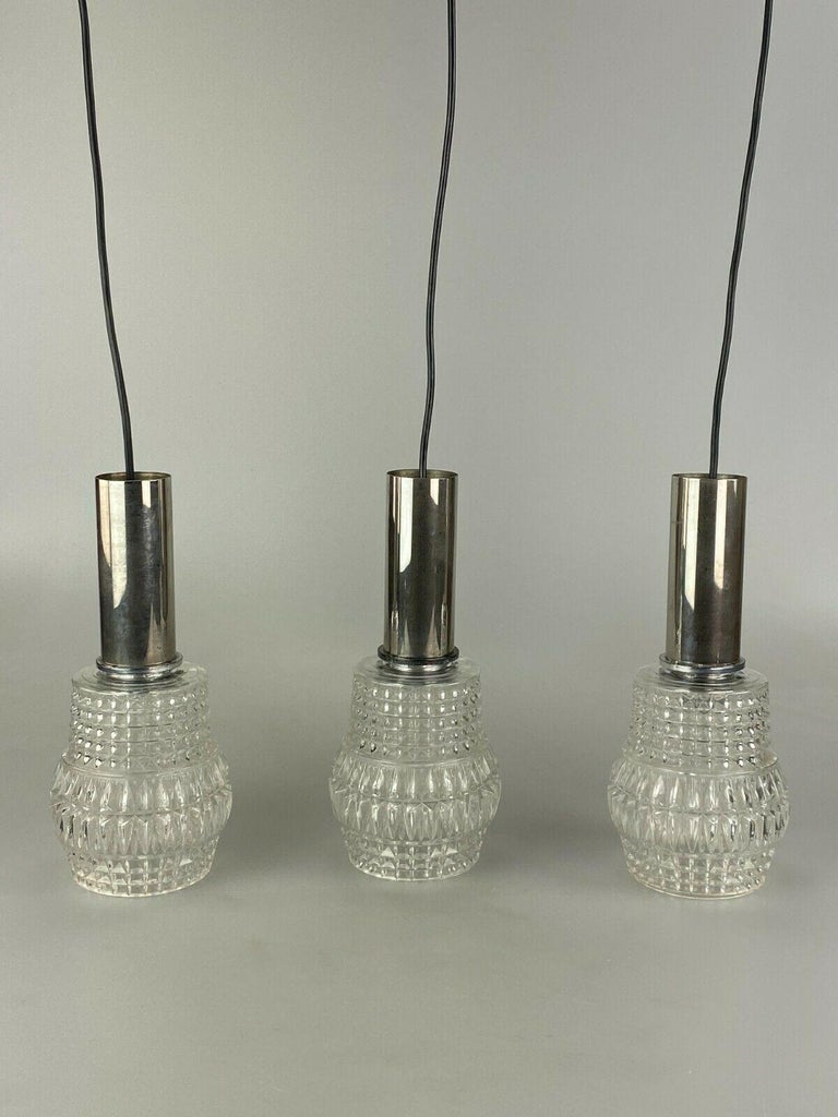 70s Ceiling Light Hanging Lamp Cascade Lamp Glass Chrome Space Age ...