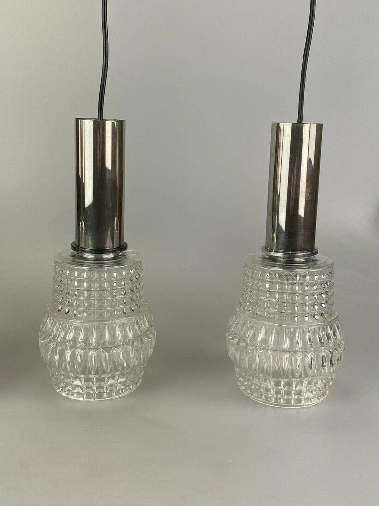 70s Ceiling Light Hanging Lamp Cascade Lamp Glass Chrome Space Age ...