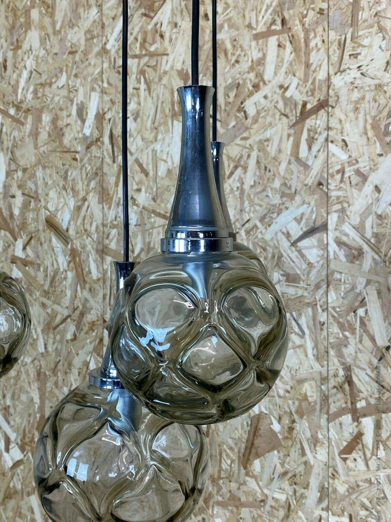 70s Ceiling Light Hanging Lamp Cascade Lamp Glass Chrome Space Age ...