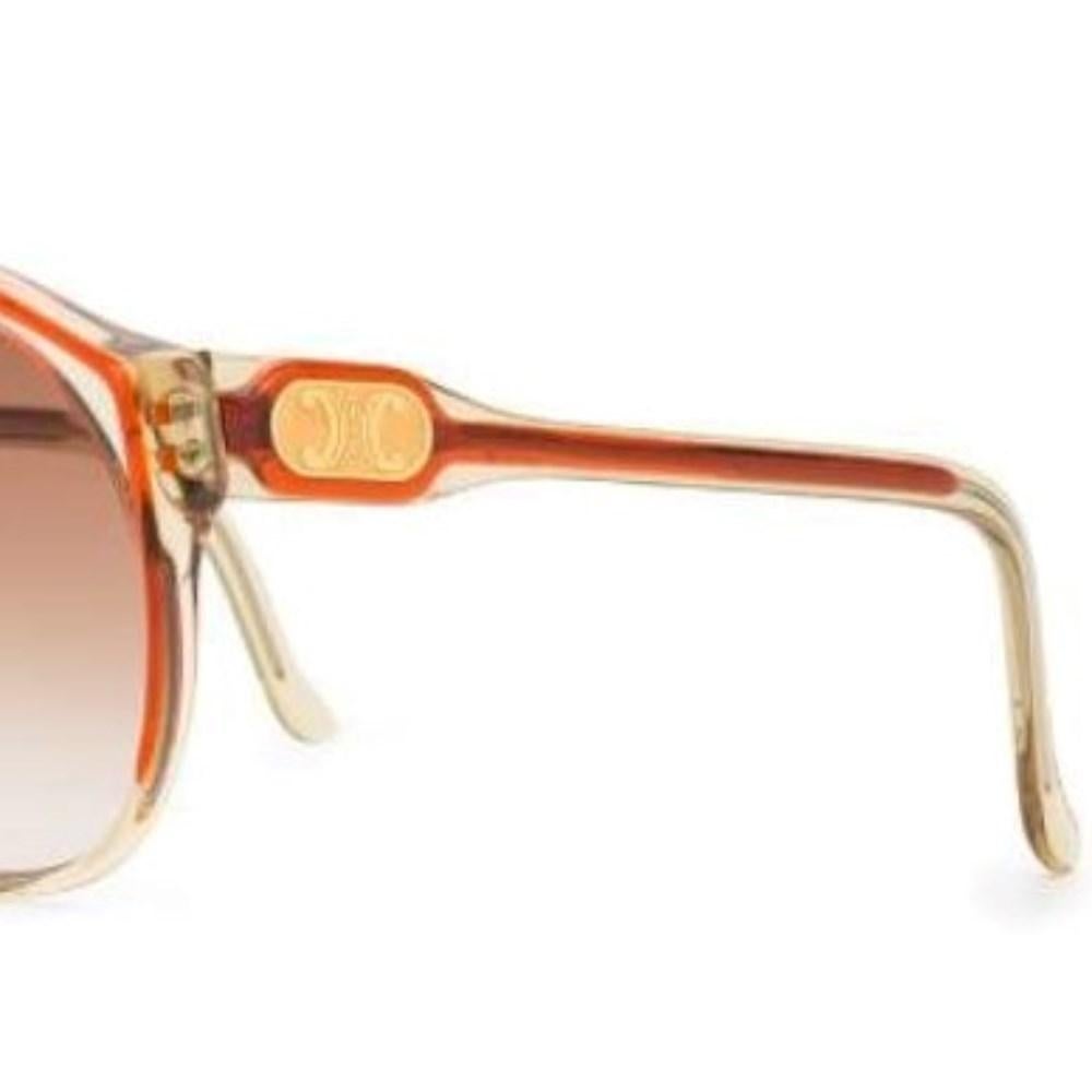 70s Céline Vintage orange semitransparent acetate sunglasses For Sale ...