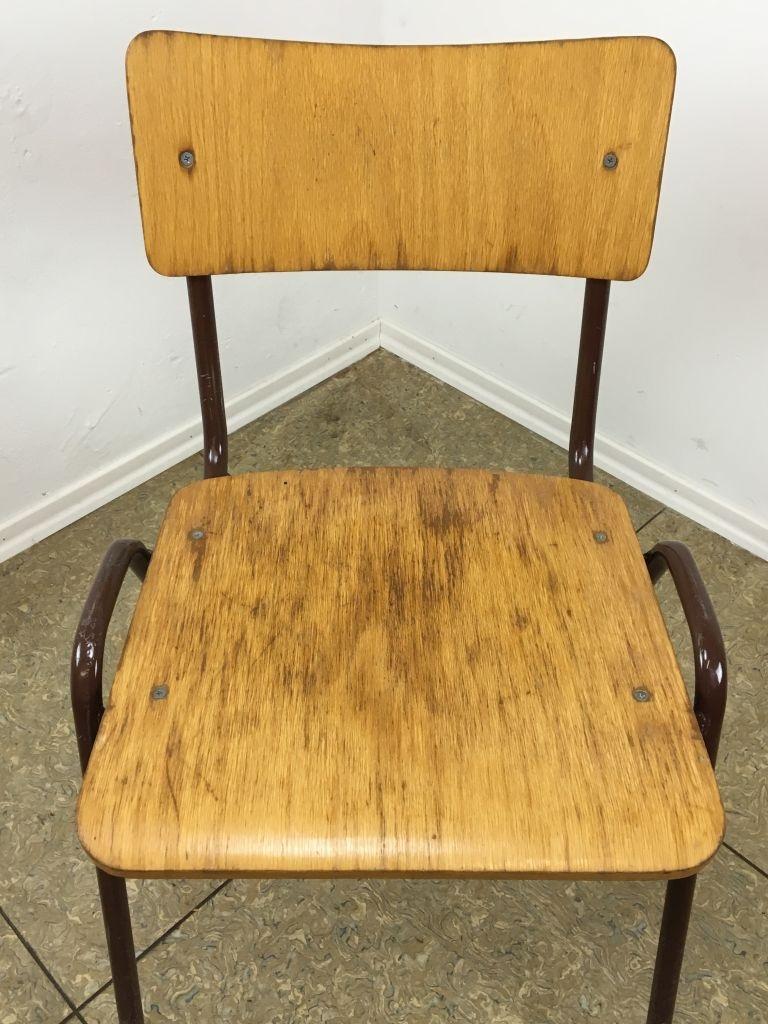 70s Chair Workshop Chair Wooden Chair Metal Frame Space Age Design ...