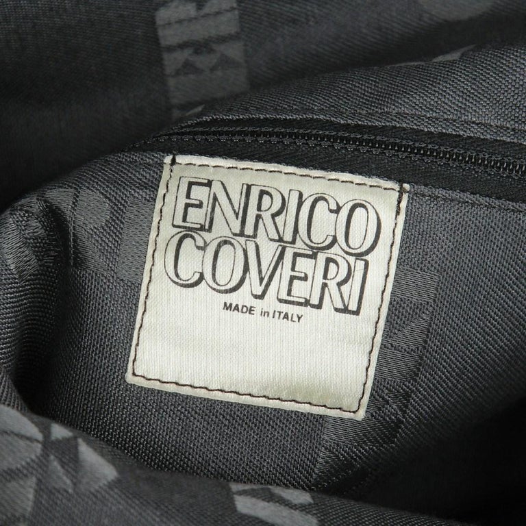 70s Enrico Coveri Vintage brown leather logoed shoulder bag For Sale at ...