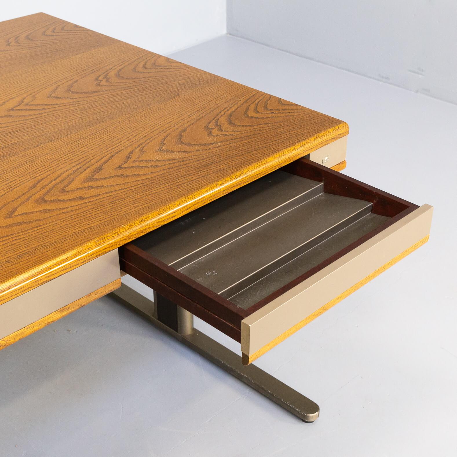 70s executive writing desk with side cabinet For Sale at 1stDibs