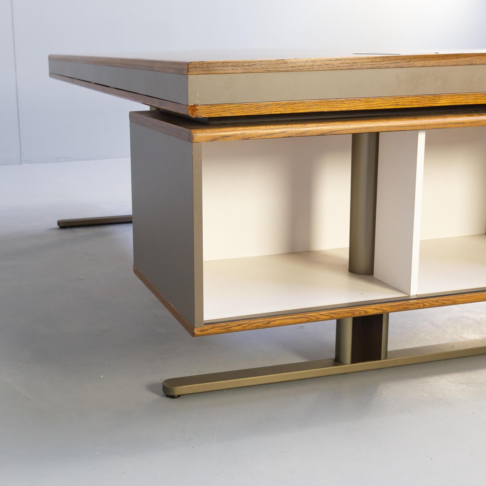 70s executive writing desk with side cabinet For Sale at 1stDibs