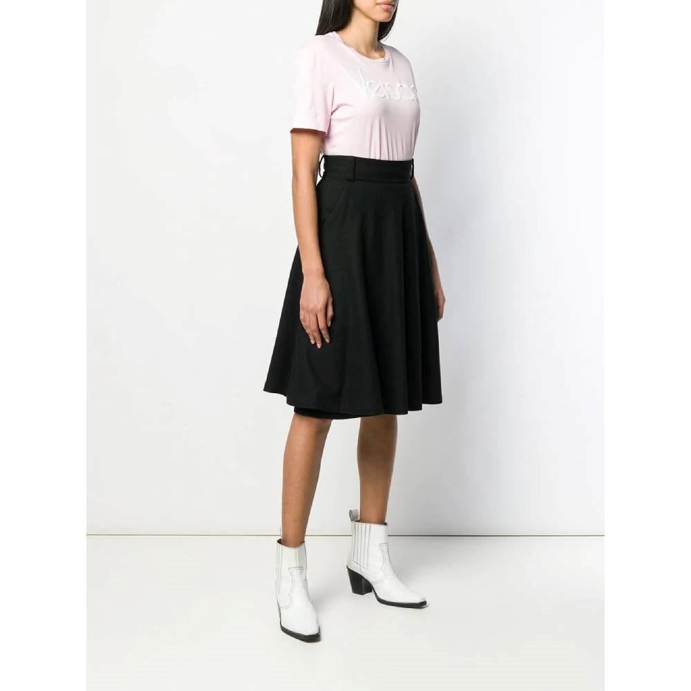 70s Gianni Versace Vintage black wool flared skirt For Sale at 1stDibs