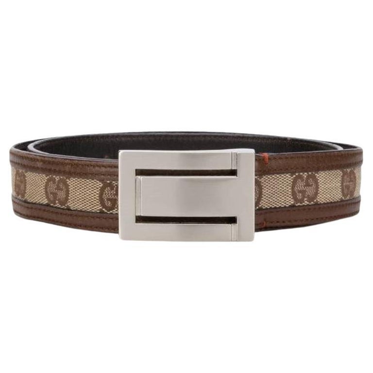 70s Gucci Vintage Brown leather logoed belt For Sale at 1stDibs