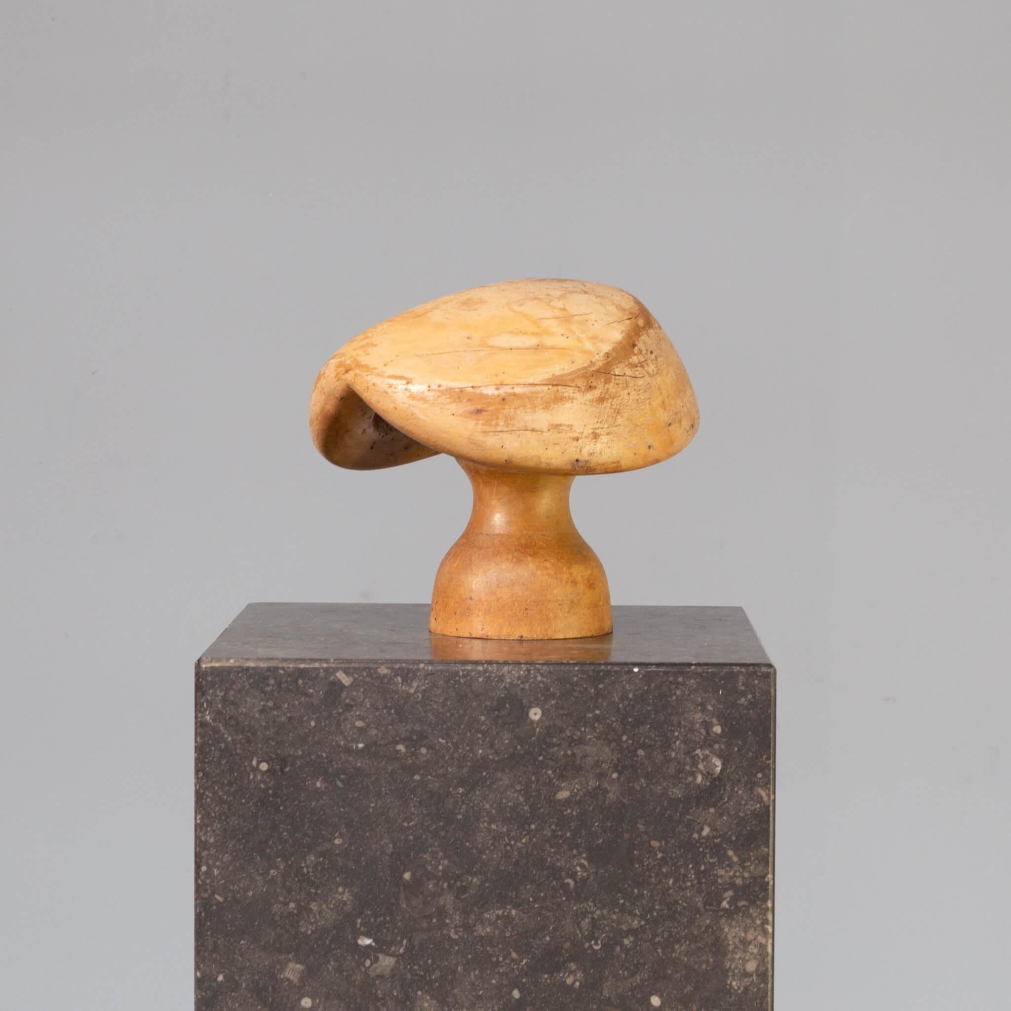 70s handcarved mushroom decorative object For Sale at 1stDibs