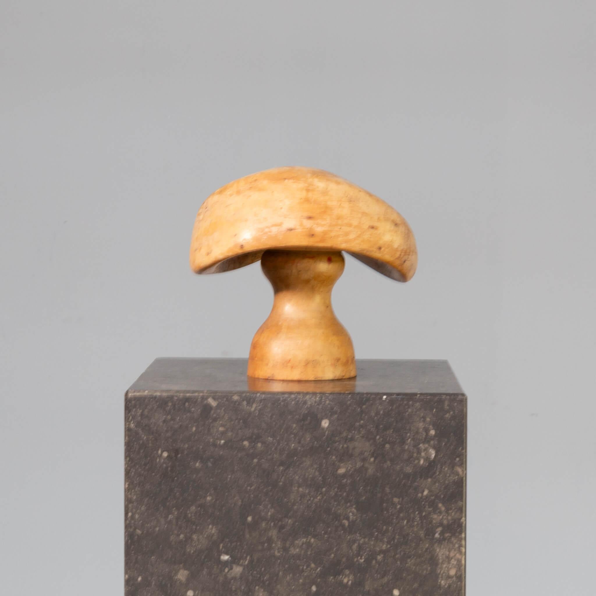 70s handcarved mushroom decorative object For Sale at 1stDibs