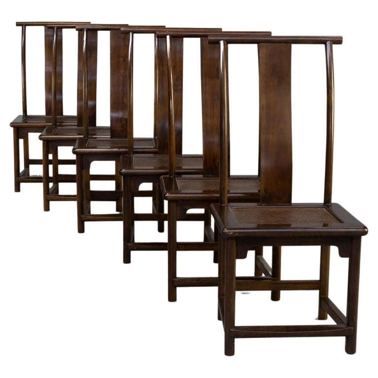 70s High Back Dining Chair Set/6 For Sale at 1stDibs