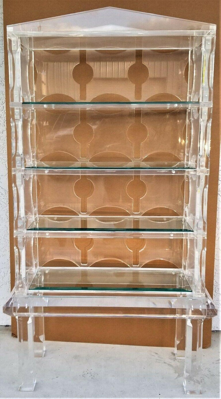 70's Huge Lucite Display Case Etagere Bookcase Shelves For Sale at 1stDibs