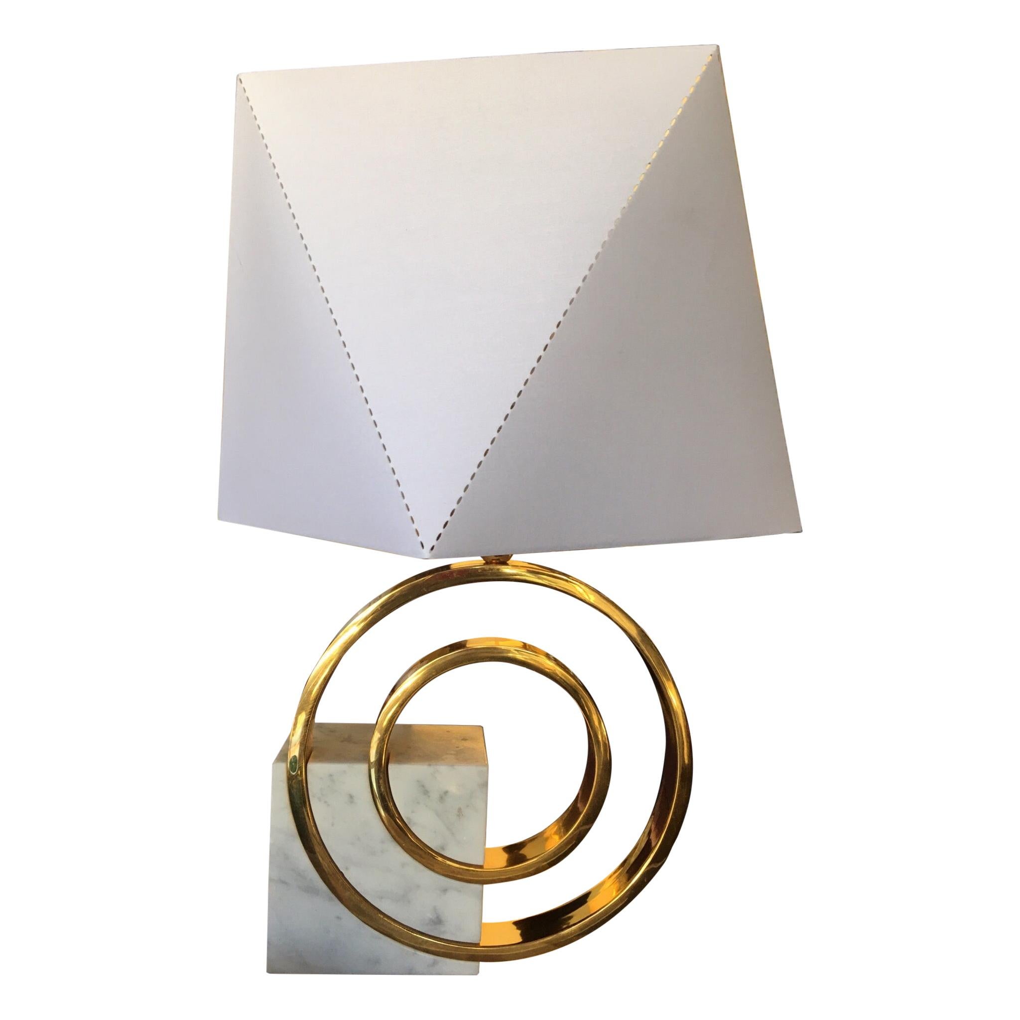 Pair of Italian Modern Carrera Marble Lamps at 1stDibs