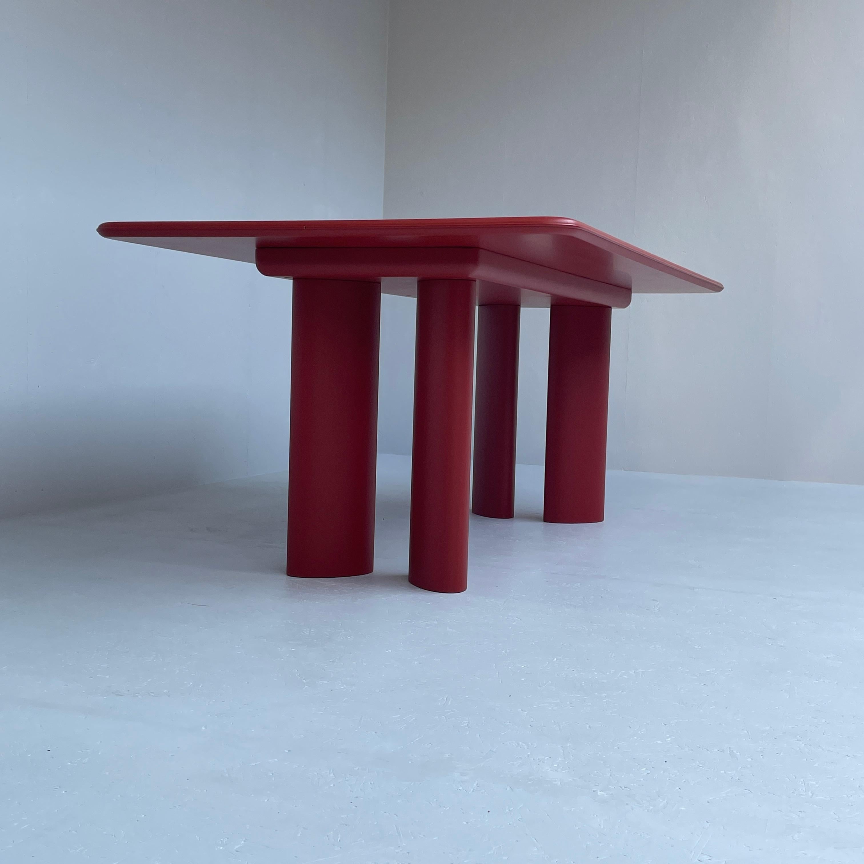 70s Italian Red Table at 1stDibs