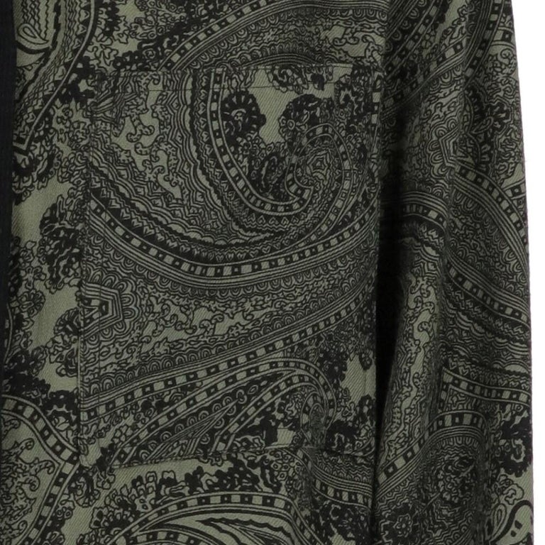 70s Jean-Louis Scherrer green wool sweater with black paisley pattern ...