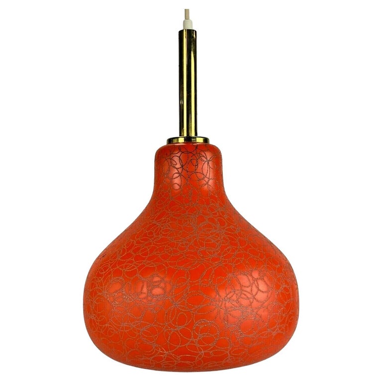 70s Lamp Light Hanging Lamp Ceiling Lamp Space Age Design Brass Glass ...