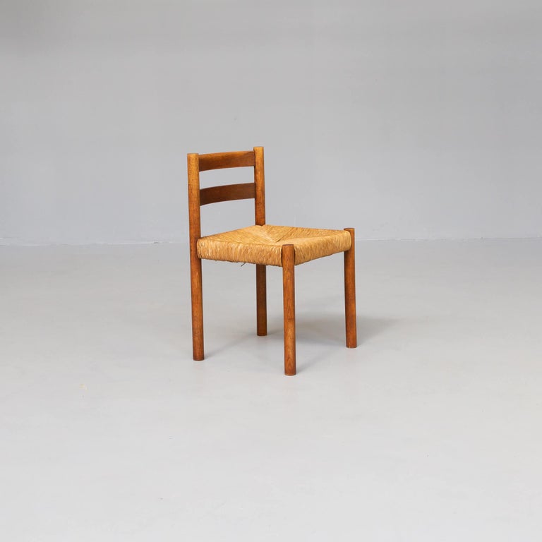 70s low back oak and wicker dining chair set/6 For Sale at 1stDibs ...