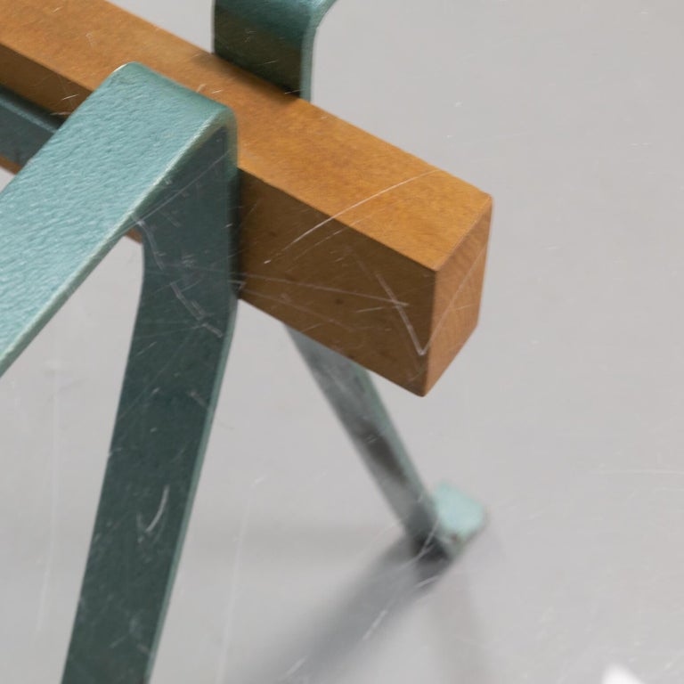 70s Metal and Glass Table Desk Attr Enzo Mari For Sale at 1stDibs