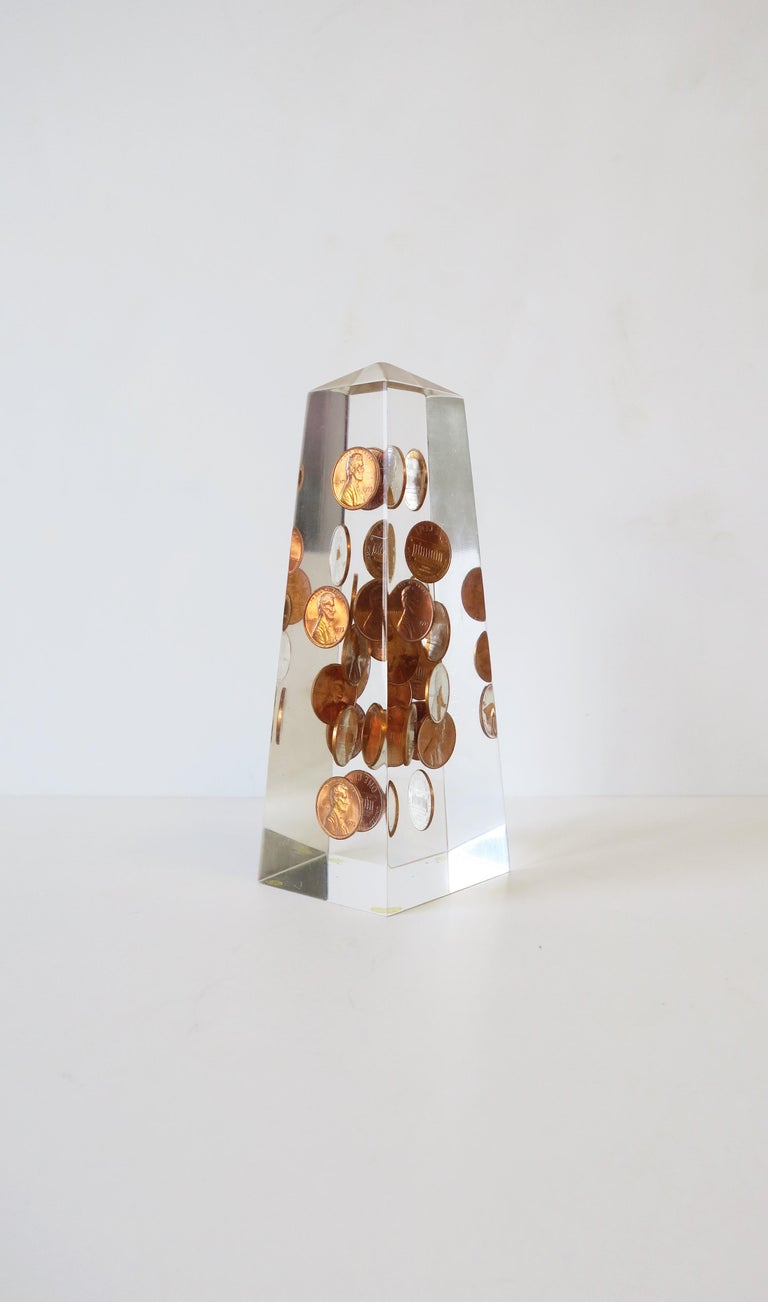 Modern Lucite and Copper Penny Obelisk, ca. 1970s For Sale at 1stDibs ...