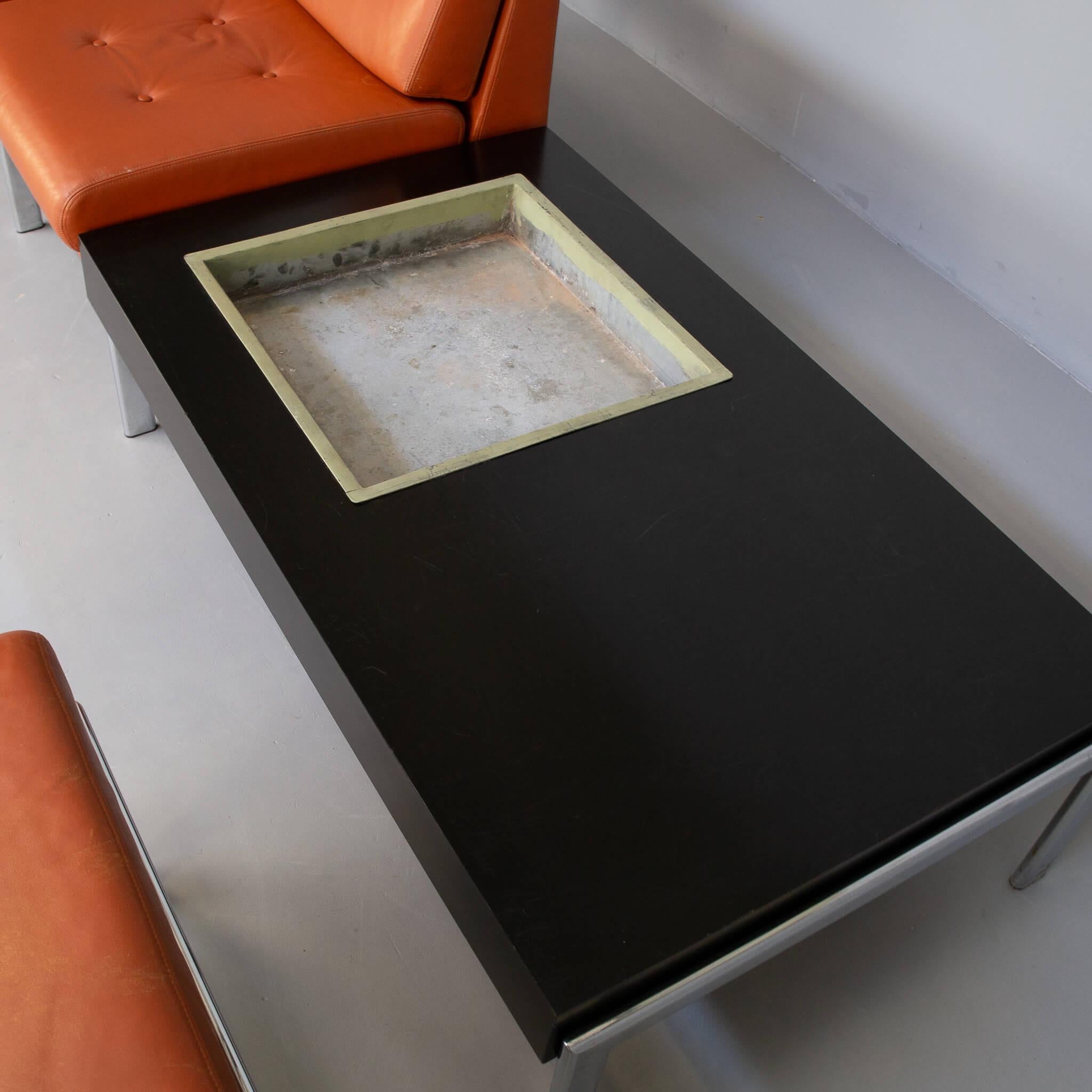 70s Modular Waiting Room Sofa with Full Leather Three Seats and One ...