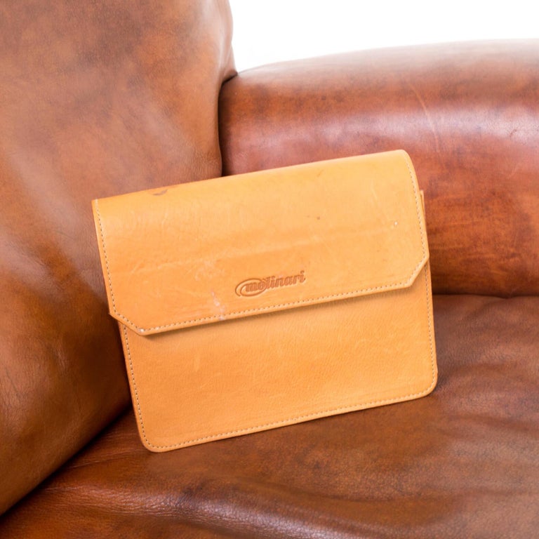 1970s Molinari Handmade Thick Cognac Leather Fat Boy Sofa For Sale at ...