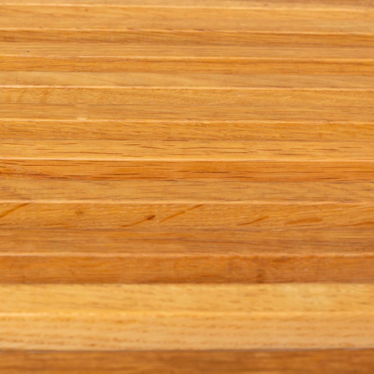 1970s Oak Wooden Slatted Architectural Side Table For Sale at 1stDibs