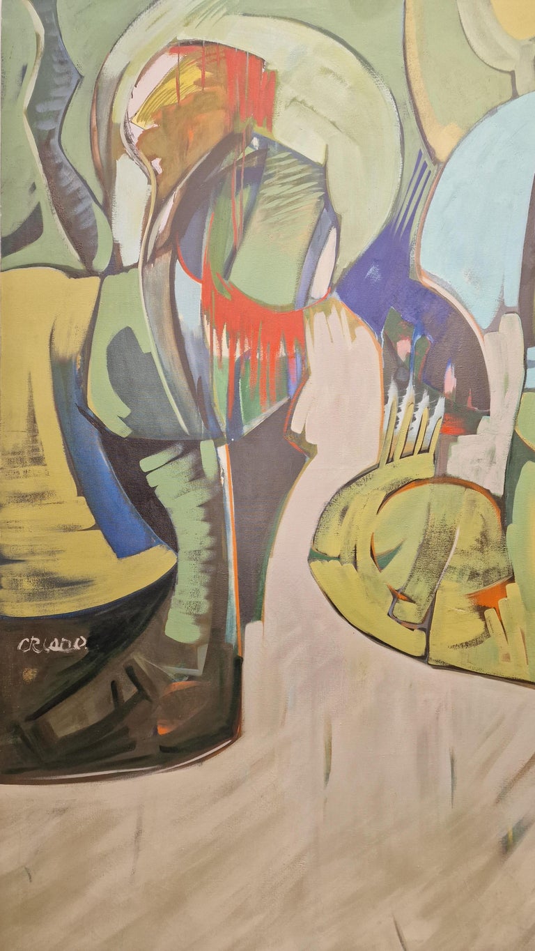 1970s Oil on Canvas Spanish Artist Abstract Expressionism For Sale at ...