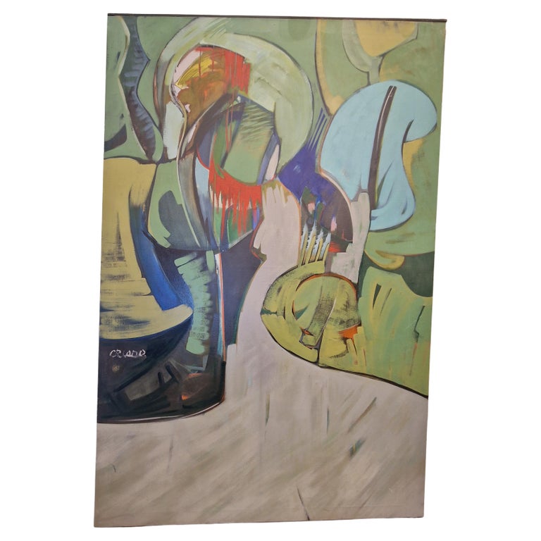 1970s Oil on Canvas Spanish Artist Abstract Expressionism For Sale at ...