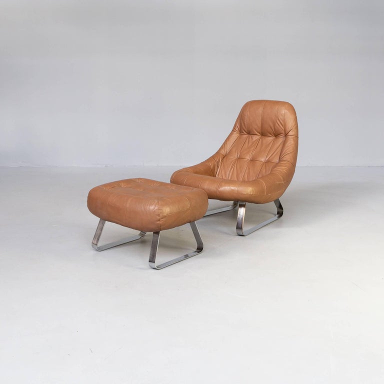 70s Percival Lafer “Earth Chair” Collection Lounge Fauteuil and Hocker ...