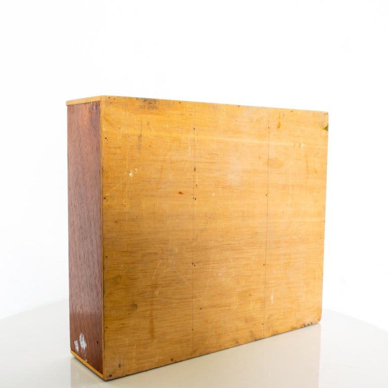 1970s Vintage Wood Box Three Sectioned Organizer Divided Storage For ...