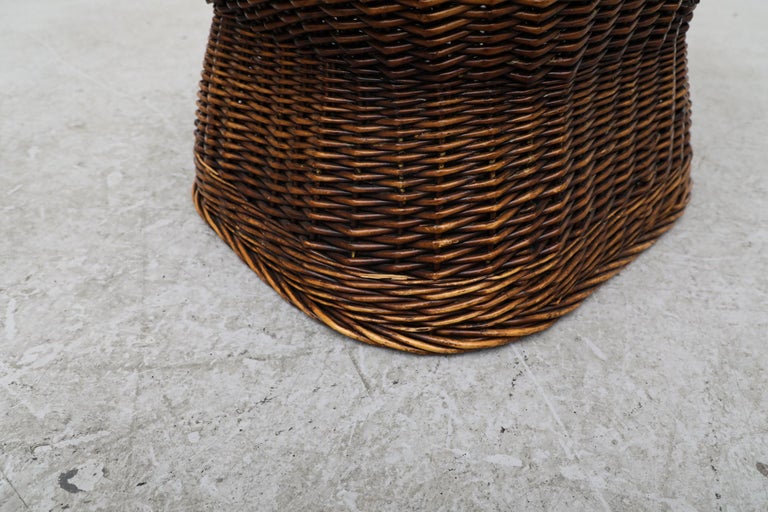 1970s Rattan Bucket Chair For Sale at 1stDibs