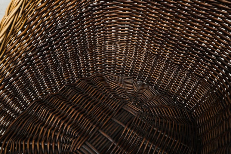 1970s Rattan Bucket Chair For Sale at 1stDibs