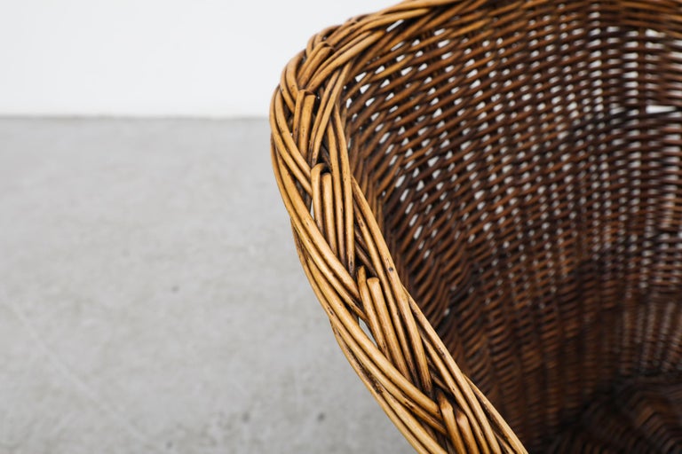 1970s Rattan Bucket Chair For Sale at 1stDibs