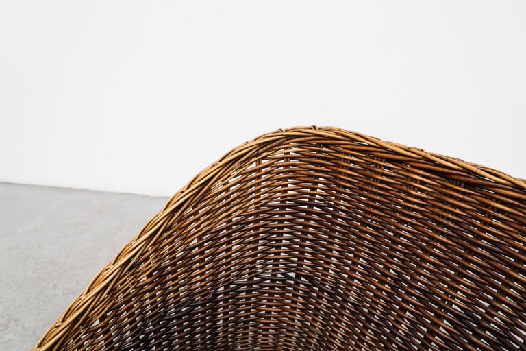 1970s Rattan Bucket Chair For Sale at 1stDibs