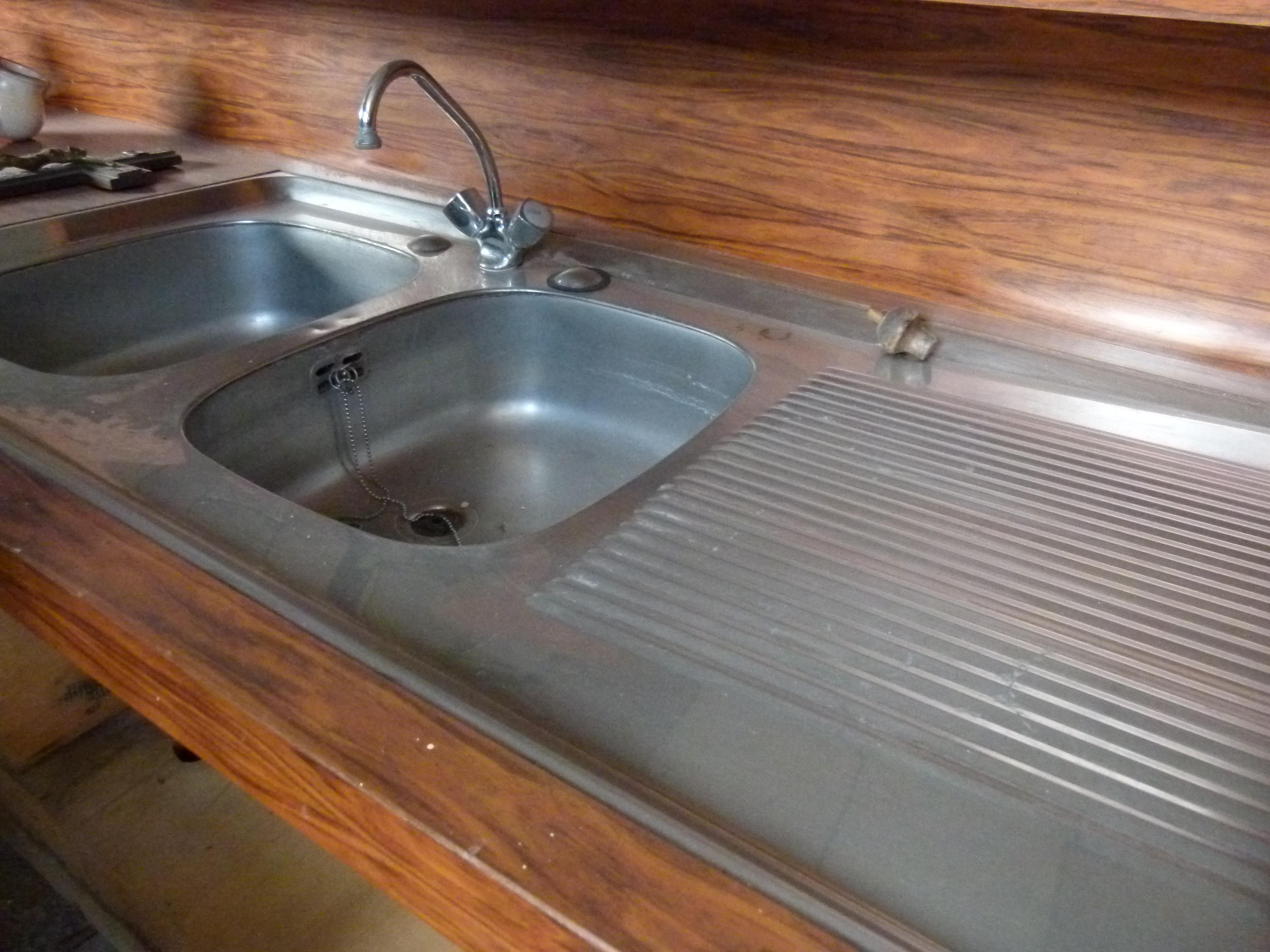 70's Style Formica Bar Counter in Dark and Light Wood Colors at 1stDibs