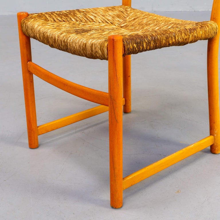 70s Teak and wicker dining chair set/6 For Sale at 1stDibs
